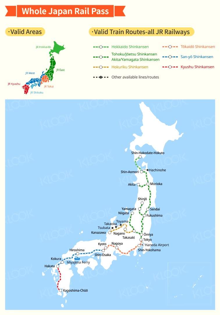 [Sale] 7 Day Whole Japan Rail Pass (Ordinary Car) and Hong Kong Airport ...